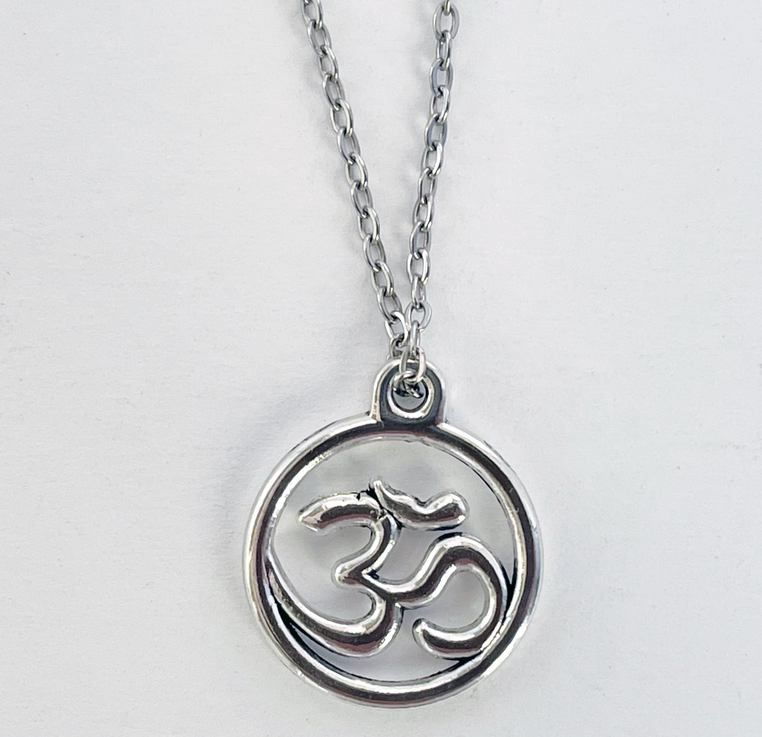 Stainless Steel OM Symbol Pendant Necklace - Elegant Unisex Jewelry Gi ...