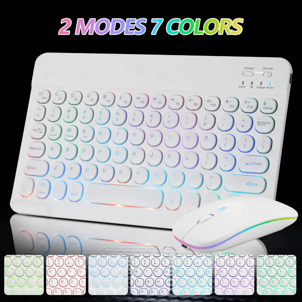 Retro Keys RGB Bluetooth Wireless Keyboard and Mouse Set – Eliot Shops