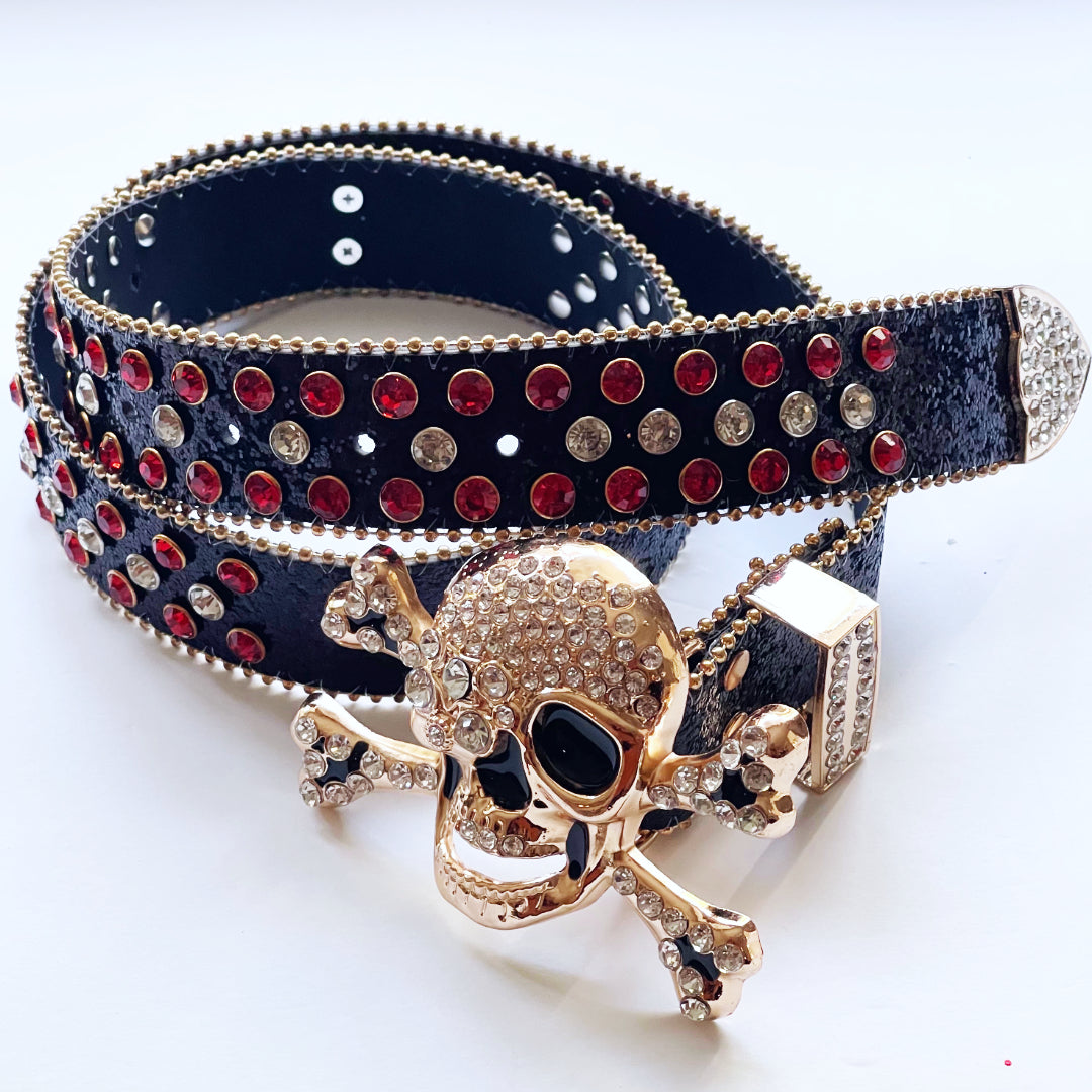 Punk Belt for Women, Shiny, Textured, Fashion Skeleton Design – Eliot Shops